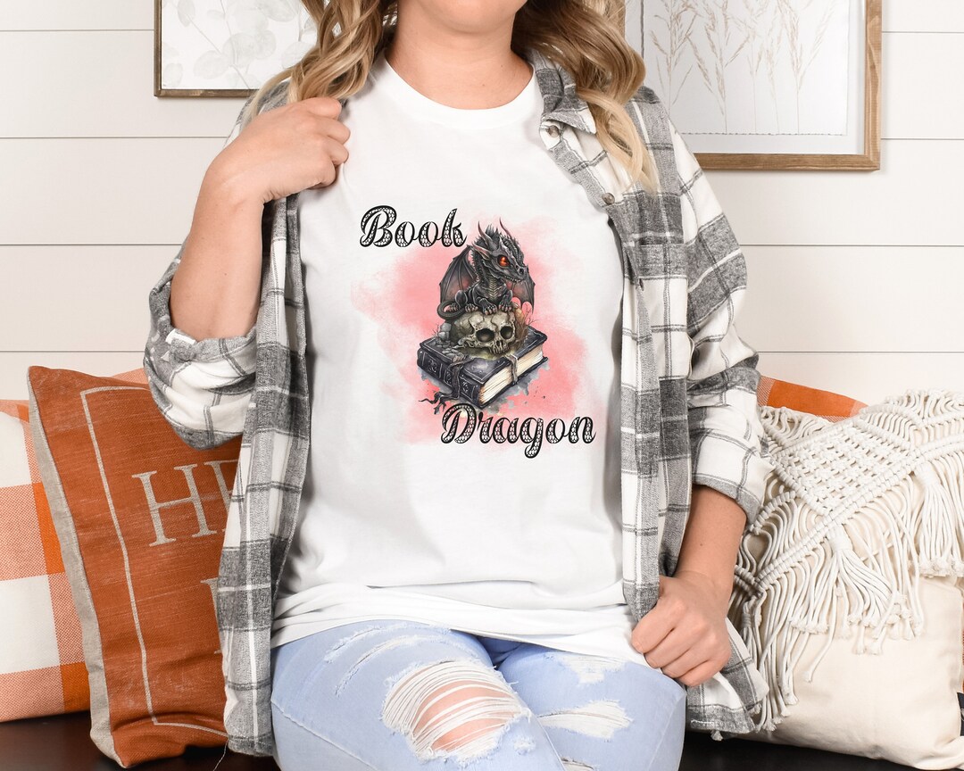 Book Dragon Reading Shirt Booktok Merch Book Lover Gift Bookish Merch ...