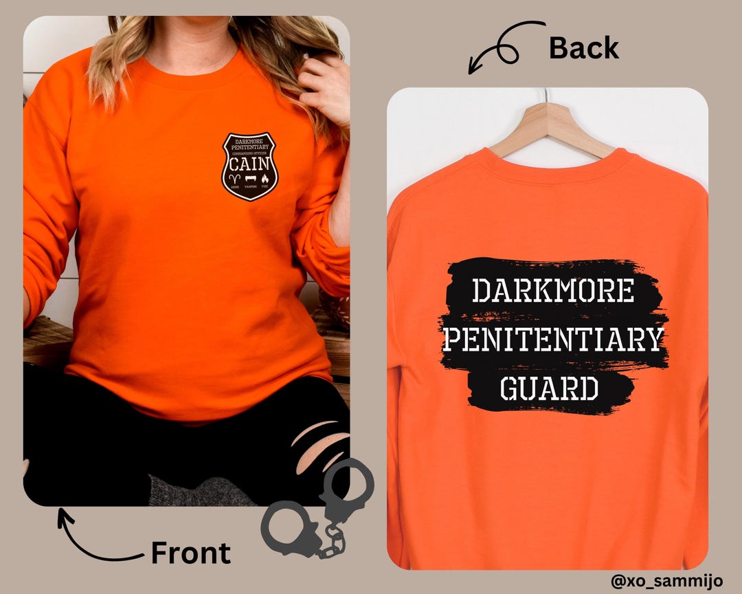 Licensed Darkmore Penitentiary Prison Guard Sweatshirt Mason Cain ...