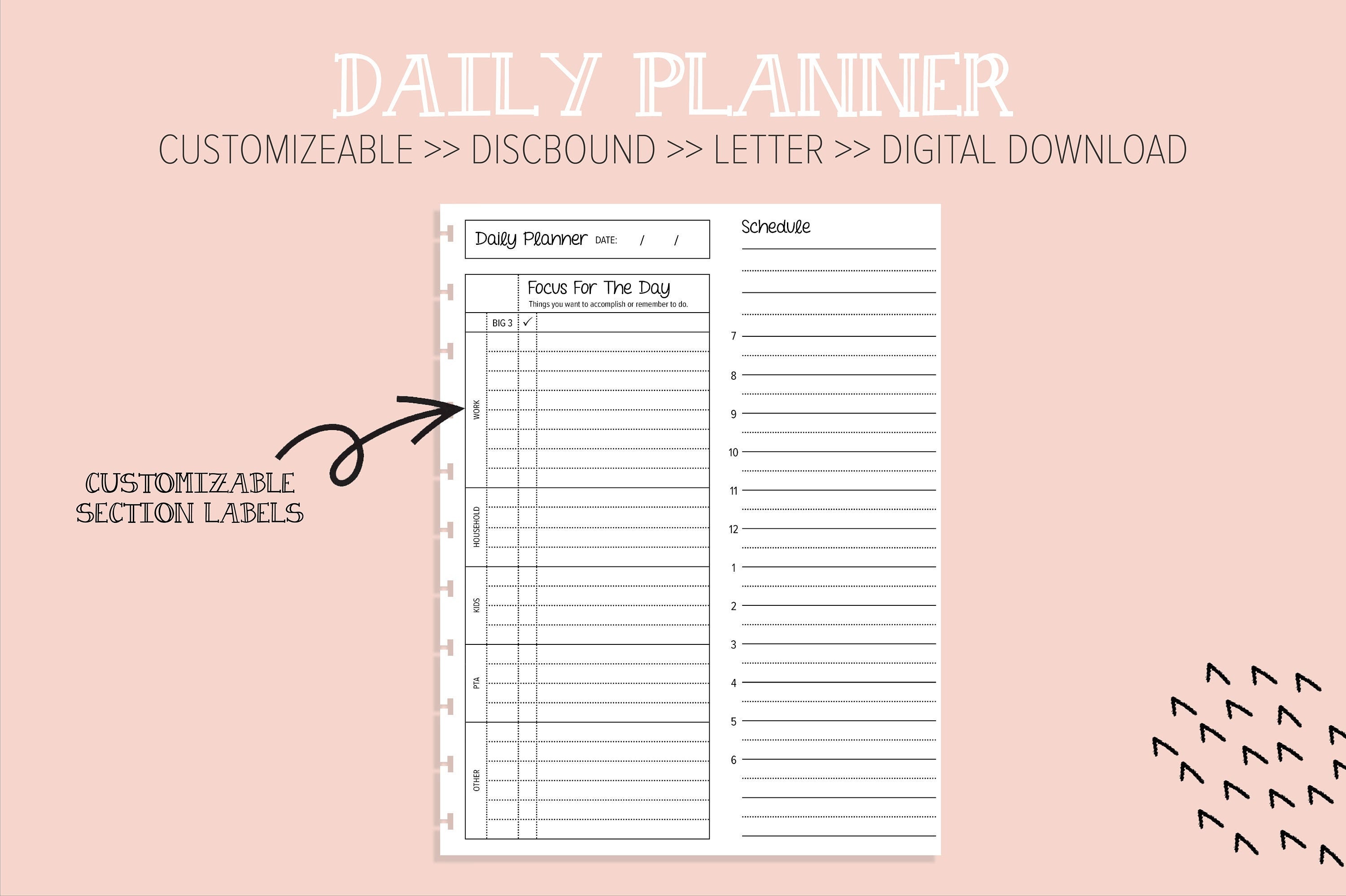 October-December 2020 Modern Script Planner Printable Discbound A4 ...