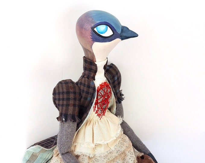 Furry Ooak Art Doll Animal Dove Posing Doll 40 Cm (15.7 Inches) - Etsy