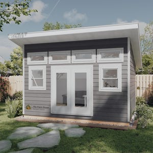 16x12 Backyard Studio Shed and Build Instruction, Lean to Roof Shed ...