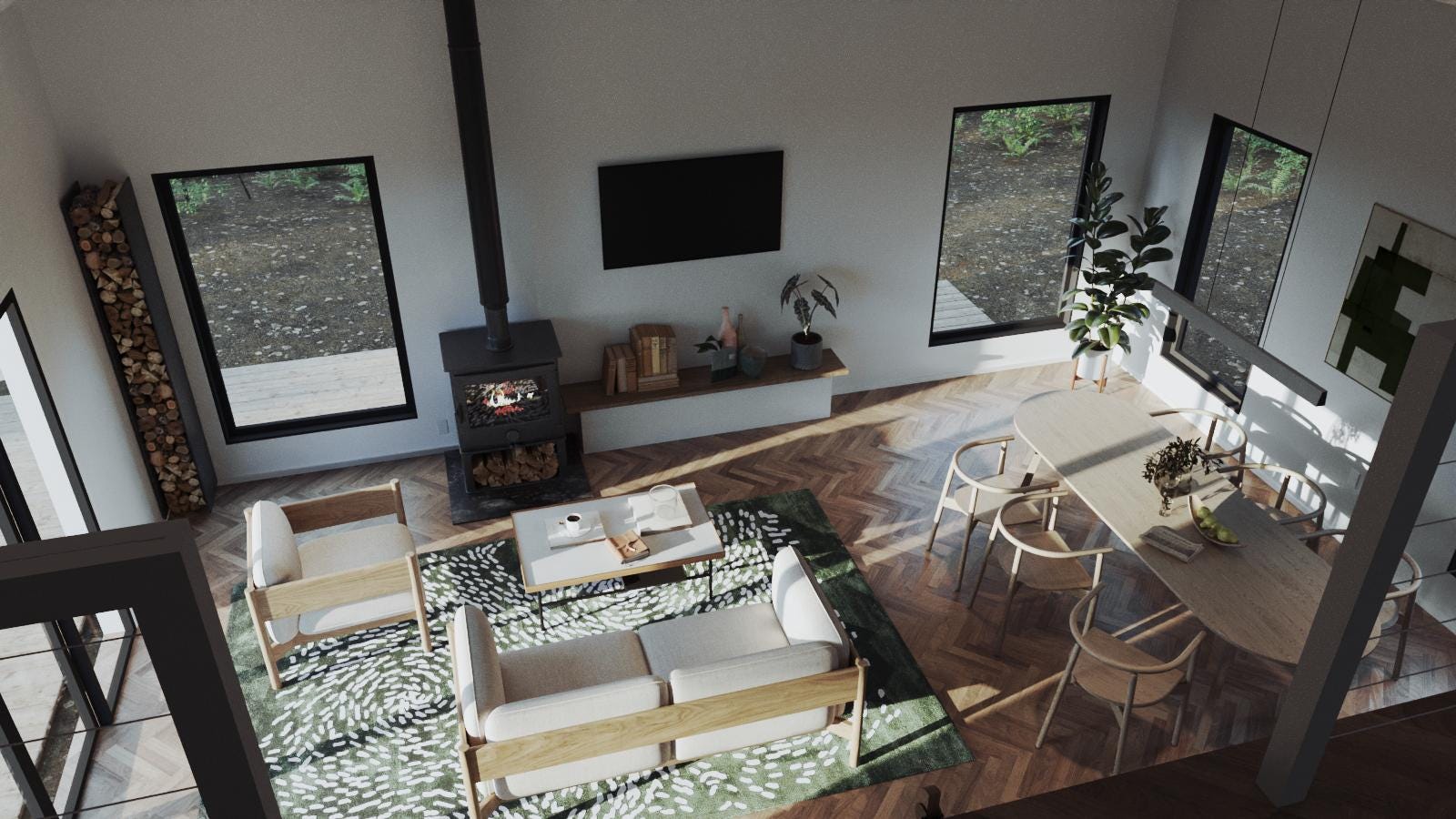 24x38 Modern Cabin House, Tiny House, Architectural Plans, Technical ...