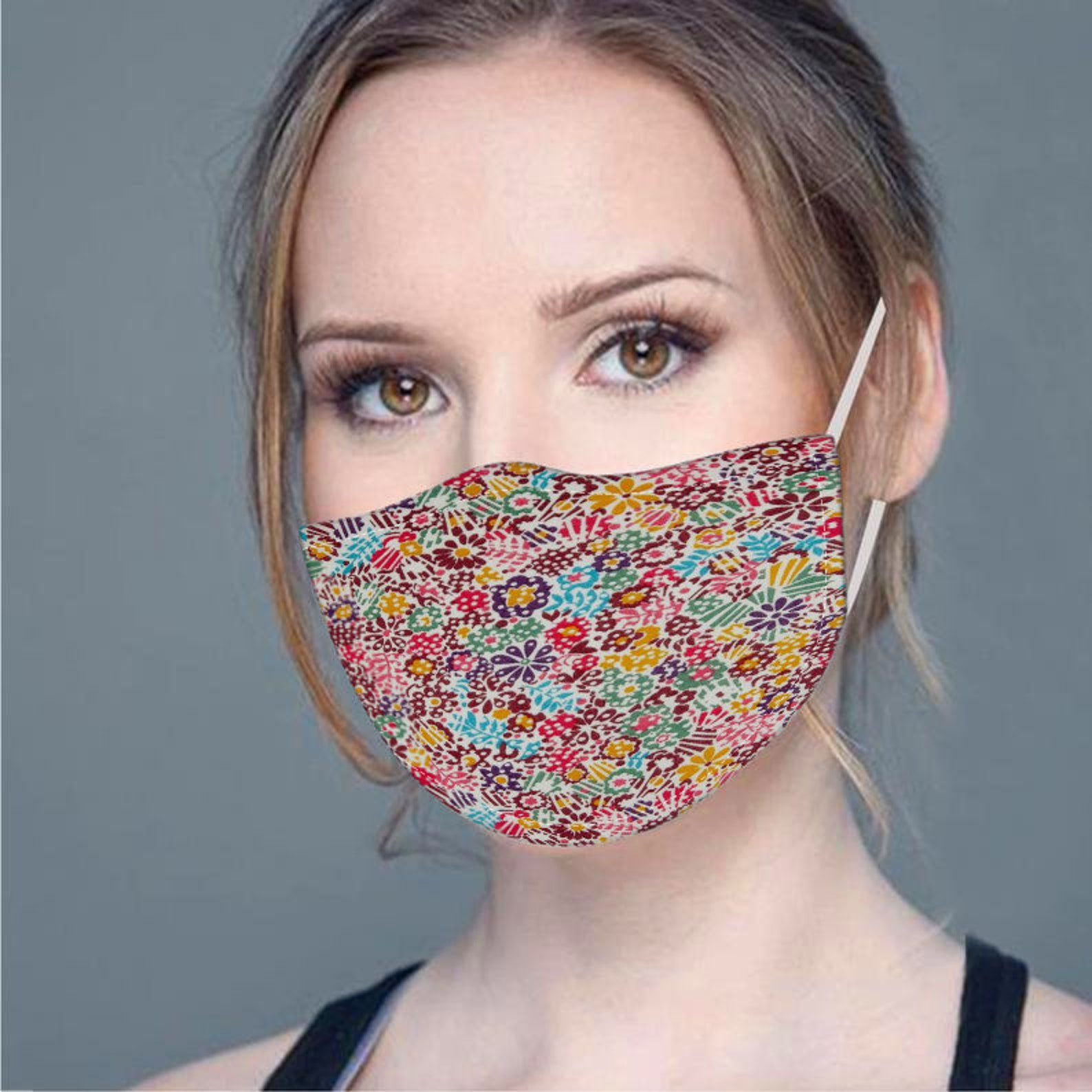 Face Mask Washable Reusable Cotton Beautiful Fabric Etsy