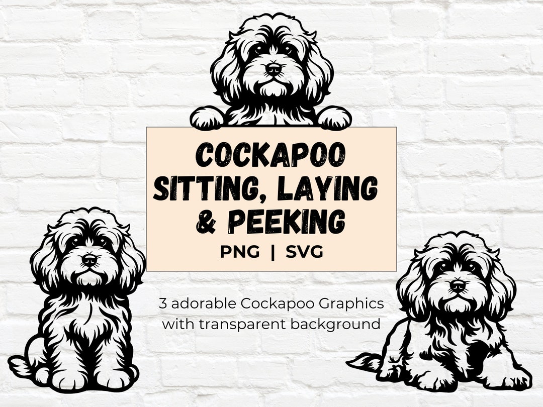 Peeking Cockapoo SVG, Sitting Cokapoo File, Laying Cockapoo, Dog Clip ...