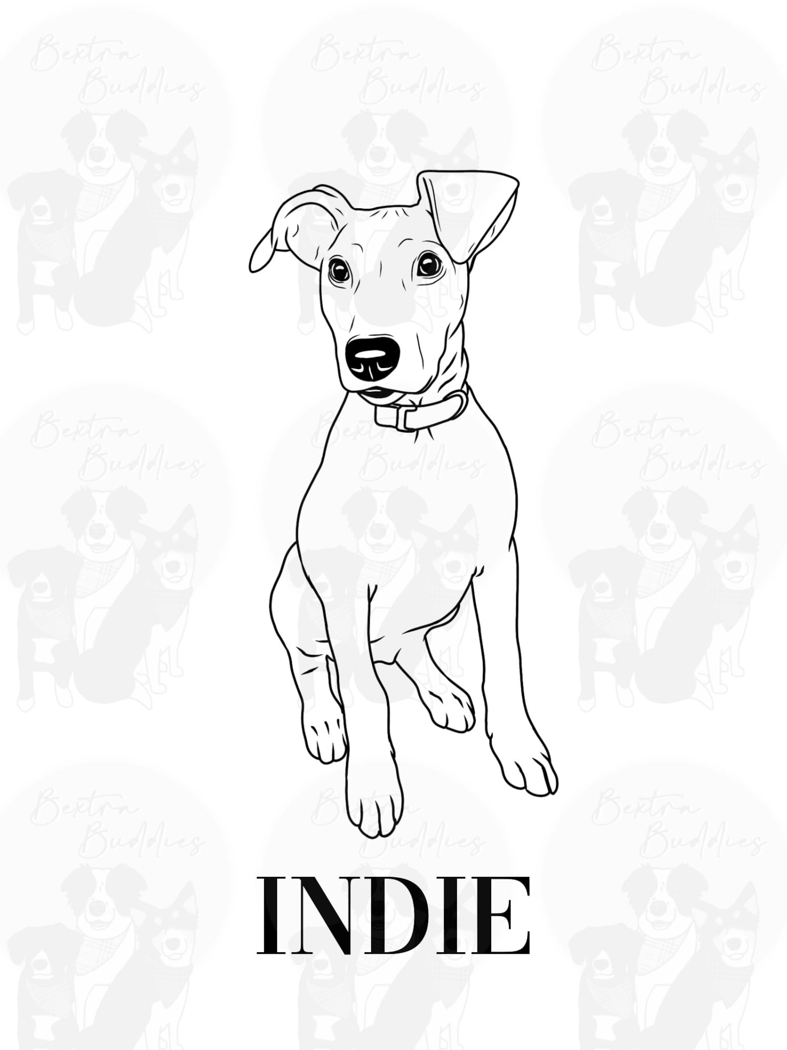 Personalized Pet Line Drawing: Custom Dog Portrait Outline (digital Art ...