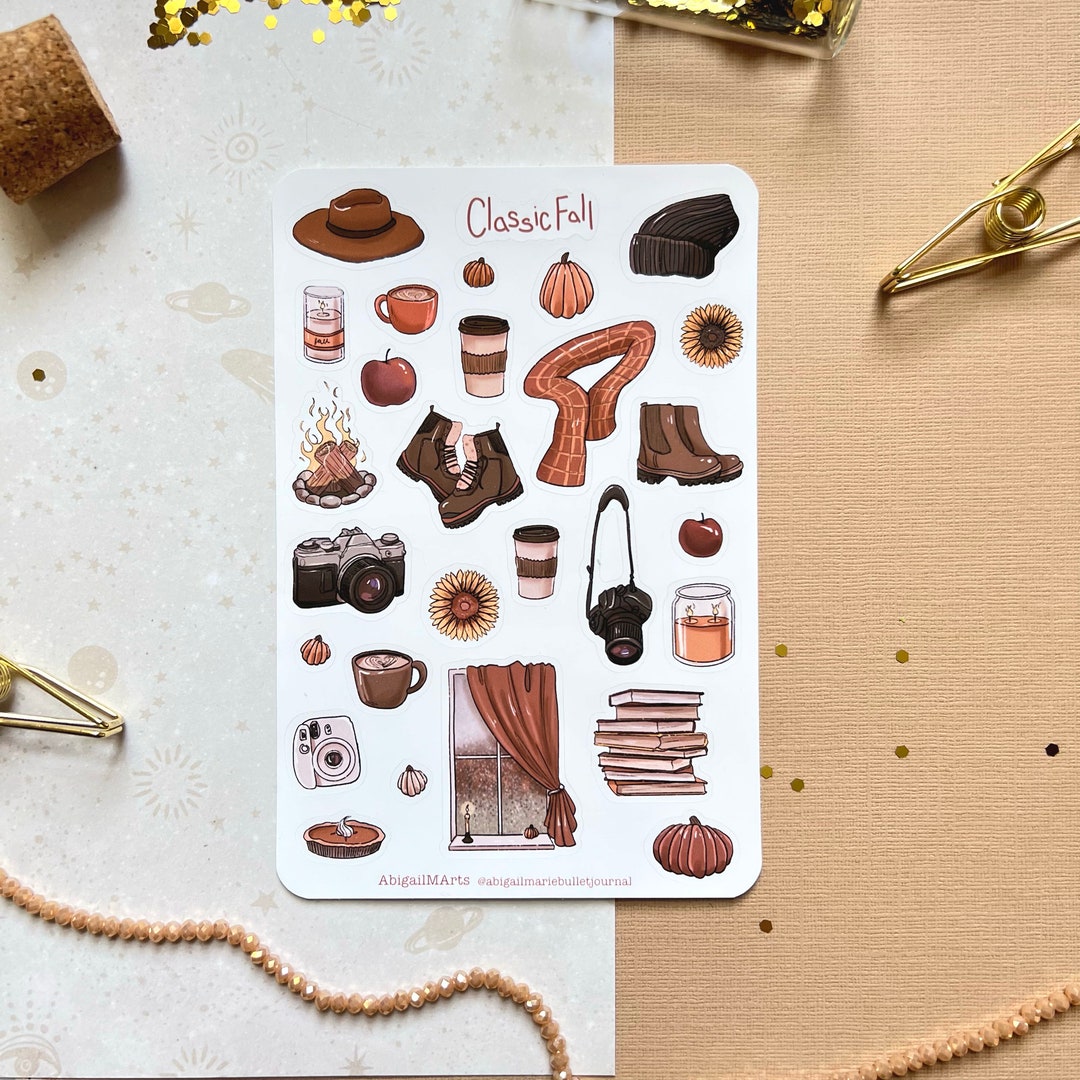 Classic Fall Matte Bullet Journal Sticker Sheet | Camera | Photography ...