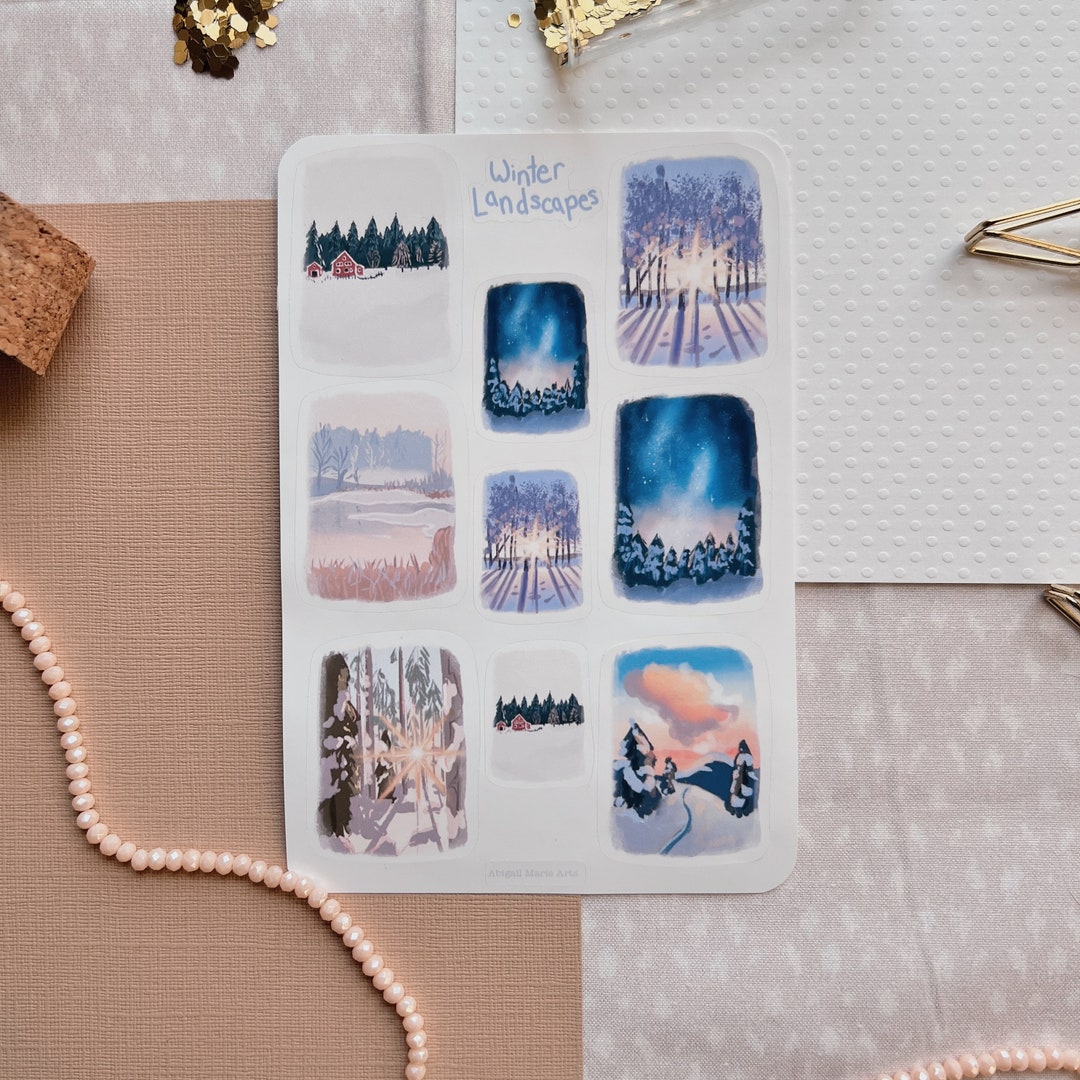 Winter Landscape Themed Bullet Journal Sticker Sheet | Matte | Winter ...