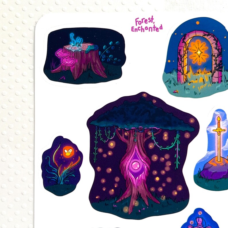 Enchanted Themed Bullet Journal Sticker Sheet Set | Matte | Forest ...