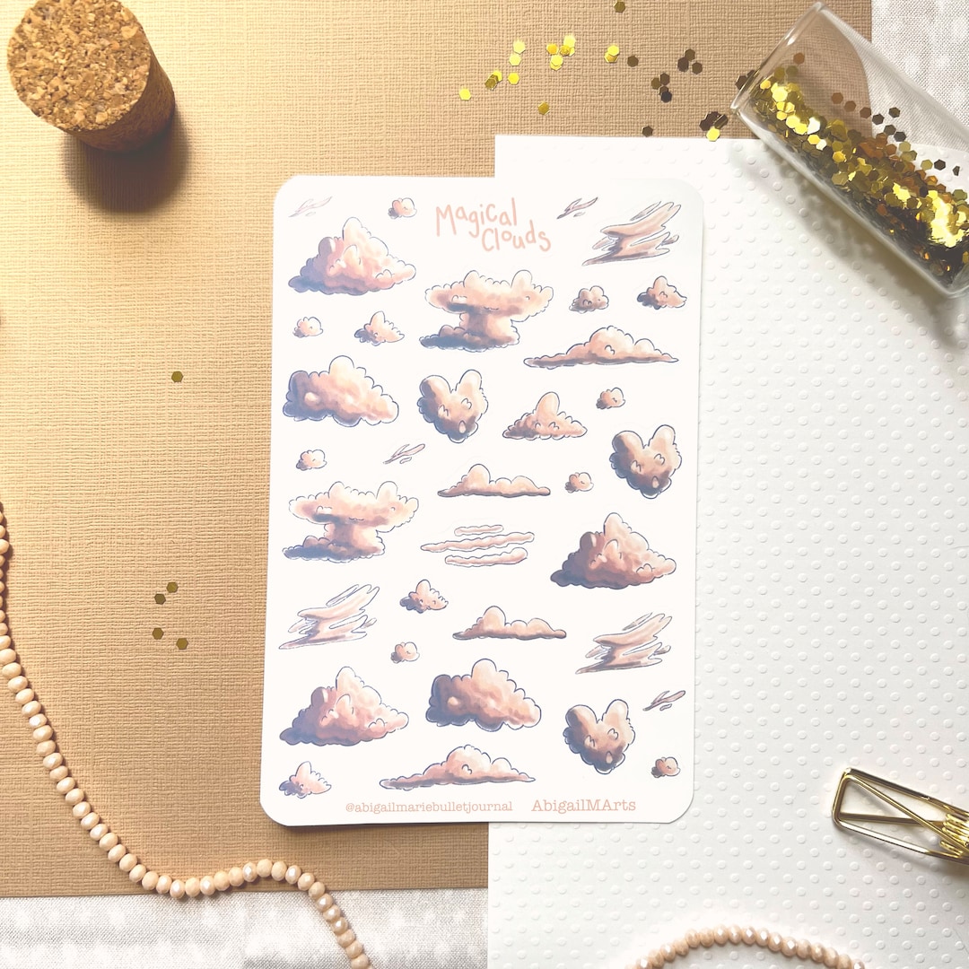 Magical Clouds Bullet Journal Sticker Sheet BUJO Planner Cute Cloud ...