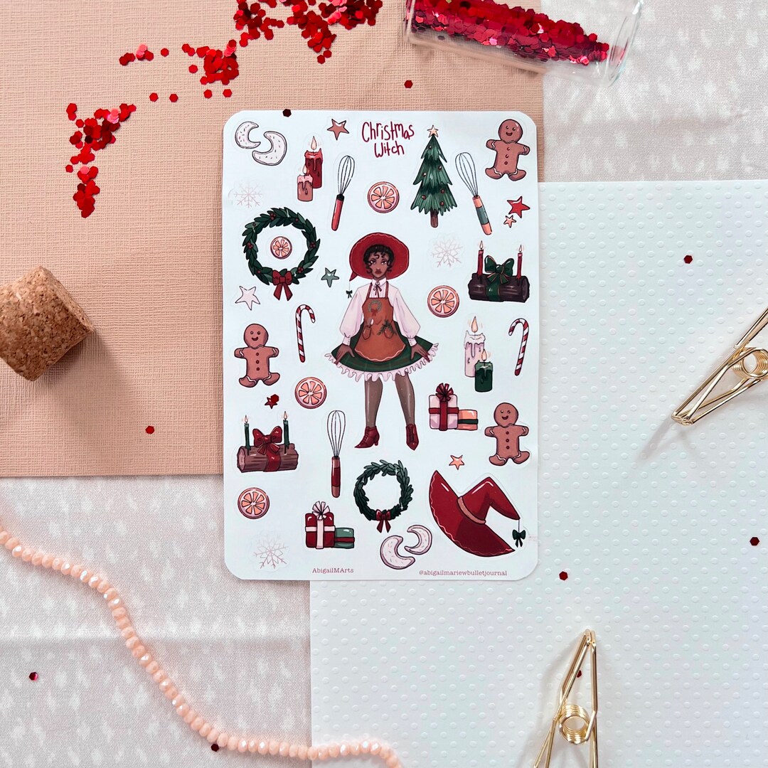 Christmas Witch Bullet Journal Sticker Sheet | Matte | Cookies ...
