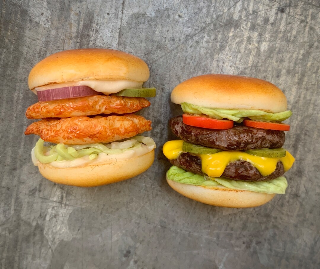 Burger Duo Fridge Magnets - Etsy