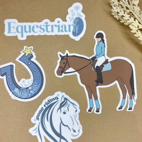 Equestrian Stickers Horse Sticker Pack Waterproof Vinyl - Etsy