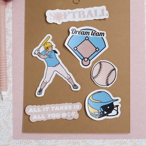 Softball Stickers Softball Player Softball Team Stickers | Etsy