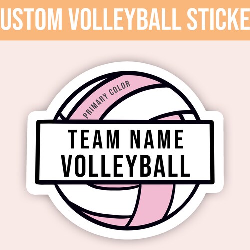 Custom Volleyball Stickers Custom Sport Sticker Volleyball - Etsy