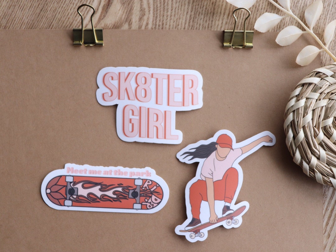 Skateboard Sticker, Girl Skateboarder, Skateboarder Gift, Vsco Stickers ...