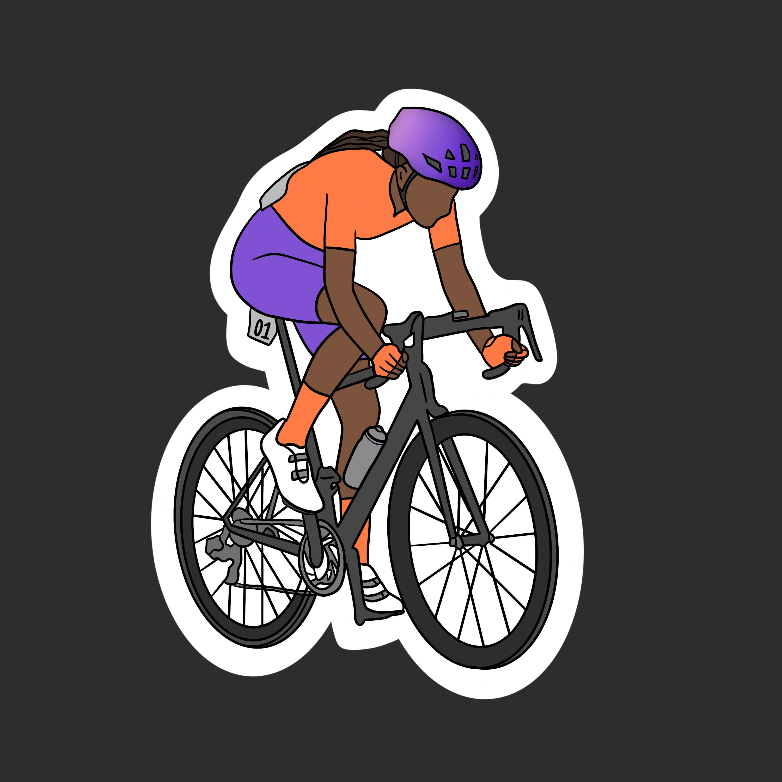 Women Cycling Stickers Cyclist Stickers Waterproof Vinyl | Etsy