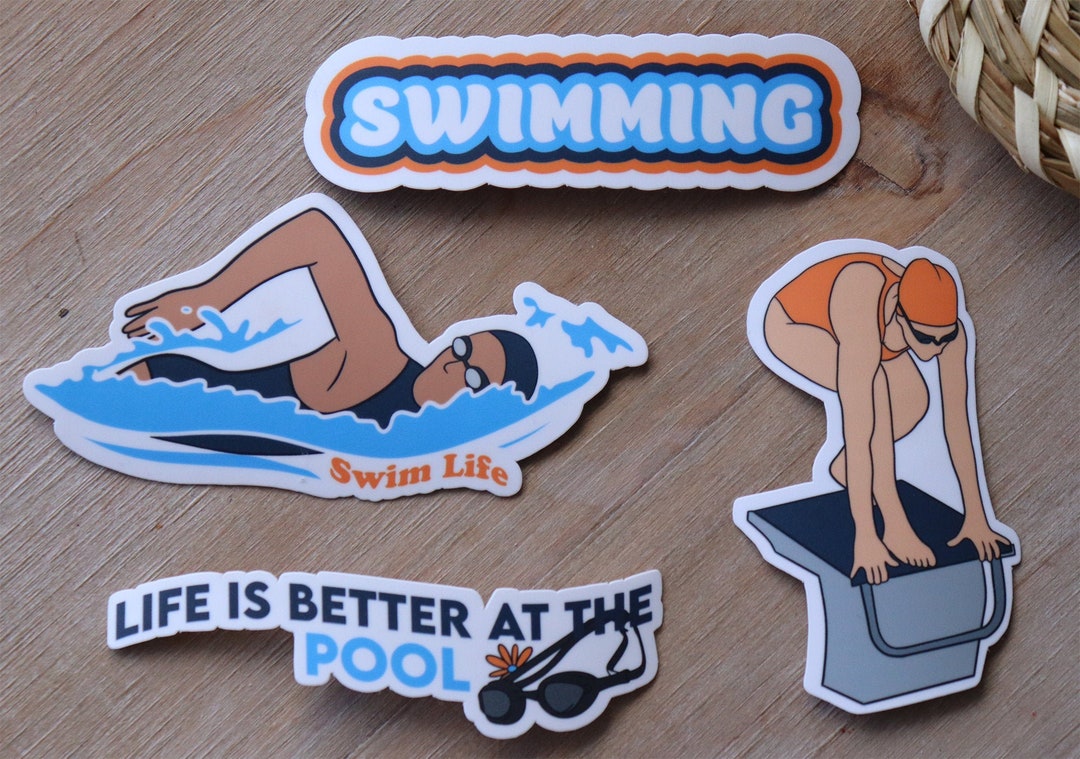 Swim Stickers, Swimming Sticker, Girls Swimming, Swimming Gift, Sport ...