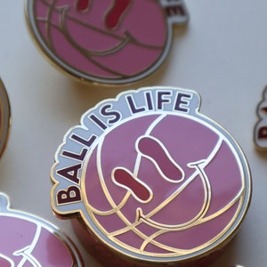 Basketball Pin, Smiley Face Pin, Hard Enamel Pin, Basketball Gifts ...