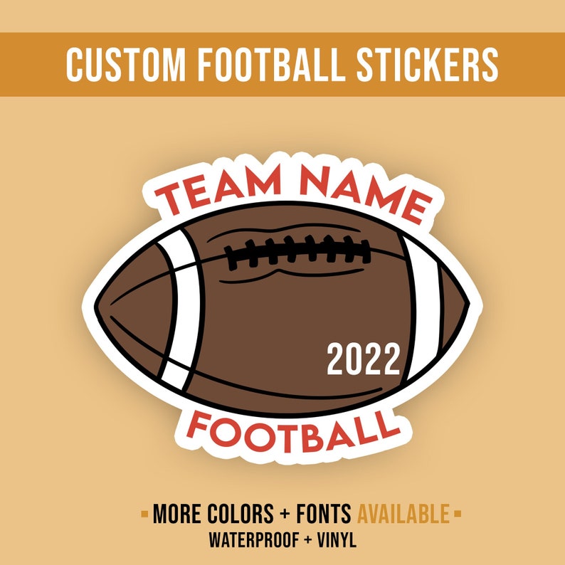 Custom Football Stickers Custom Sport Sticker Football - Etsy