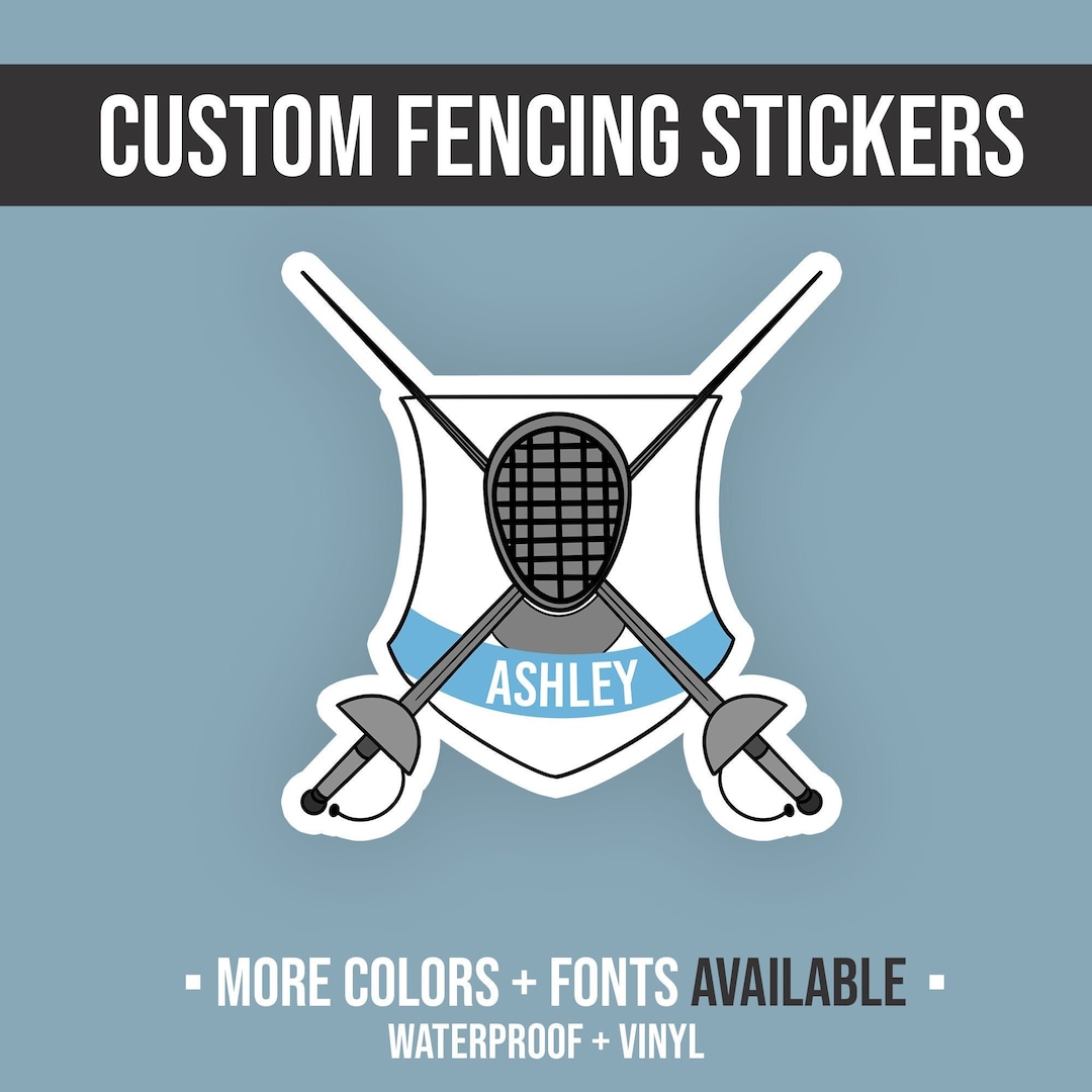 Custom Fencing Sticker | Girl Fencing Stickers | Fencing Team Gifts ...