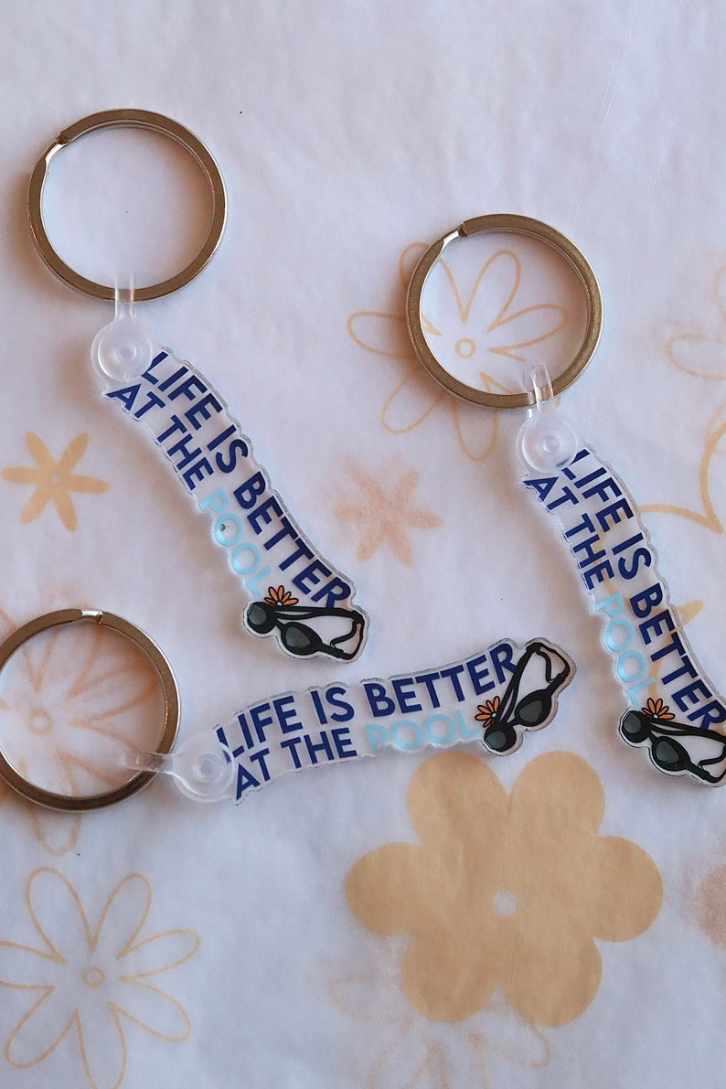 Swimming Keychain Life is Better by the Pool Keychain - Etsy