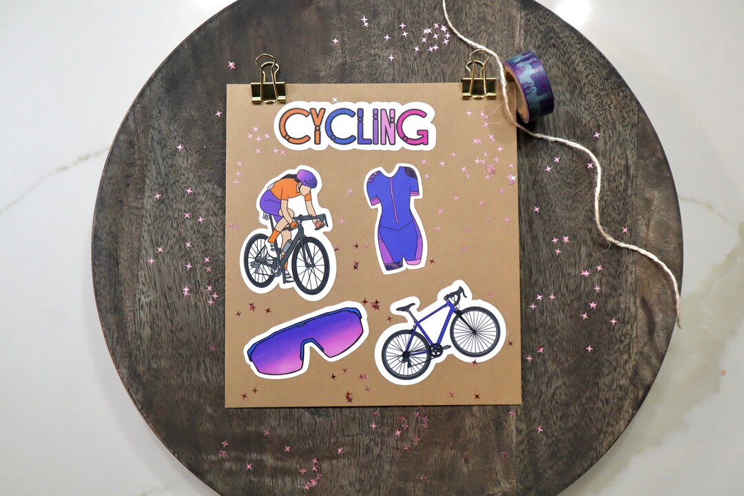 Bike Stickers Cycling, Cyclist Stickers, Women Cycling| Cycling Gifts ...