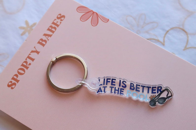 Swimming Keychain Life is Better by the Pool Keychain - Etsy