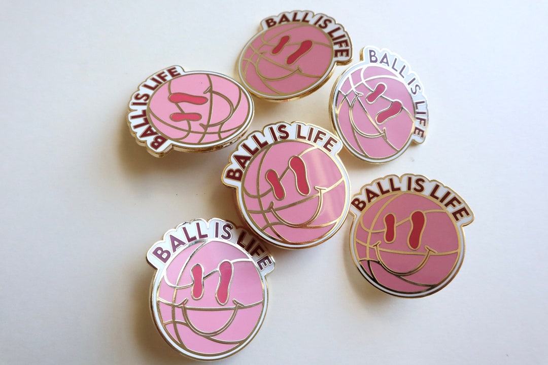 Basketball Pin, Smiley Face Pin, Hard Enamel Pin, Basketball Gifts ...