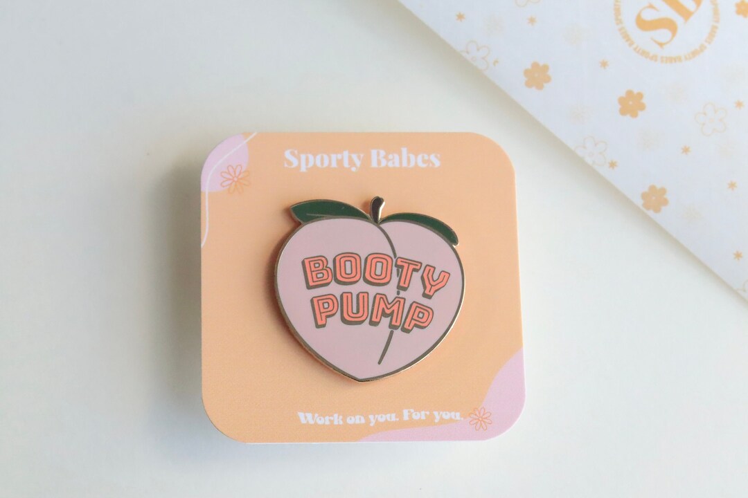 Booty Pump Pin, Hard Enamel Pin, Crossfit Gift, Gym Bag Accessories ...
