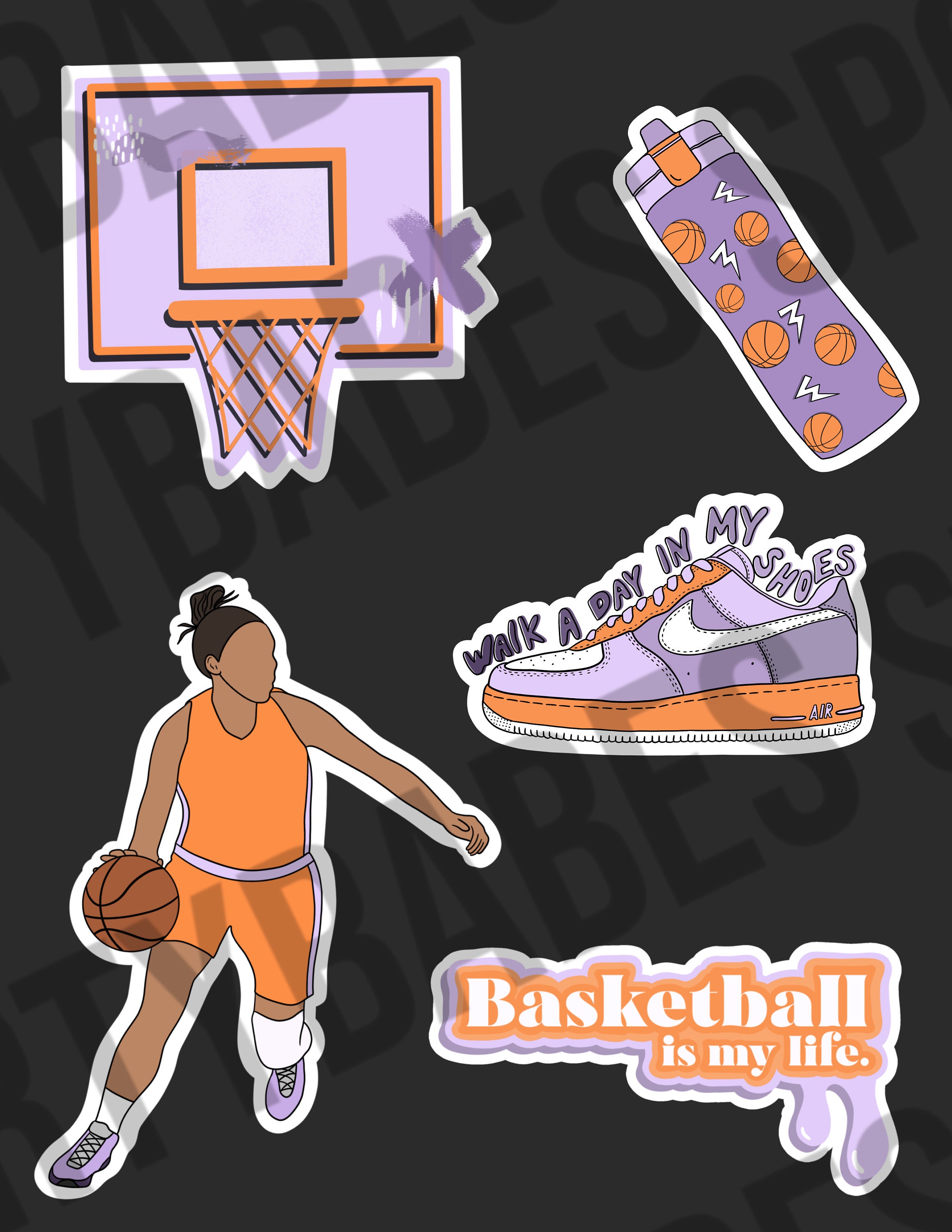 Basketball Stickers Girl Basketball Stickers Planner - Etsy