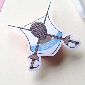 Custom Fencing Sticker | Girl Fencing Stickers | Fencing Team Gifts ...