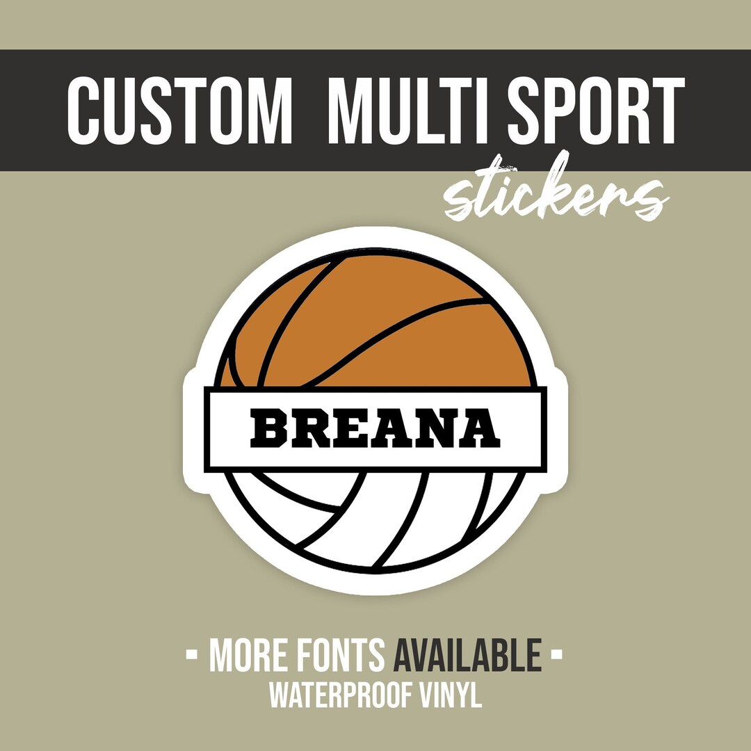 Custom Multi Sport Stickers | Custom Sport Sticker | Basketball and ...