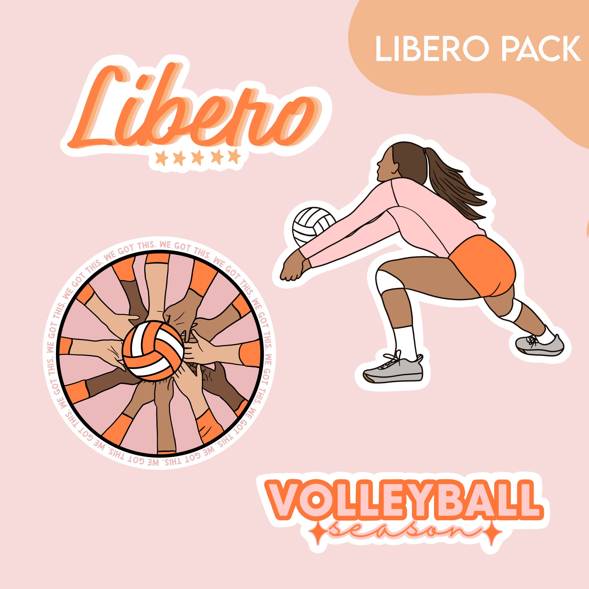 Volleyball Sticker, Setter Sticker, Libero Sticker, Volleyball Team ...