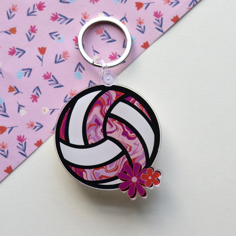 Volleyball Keychains - Etsy