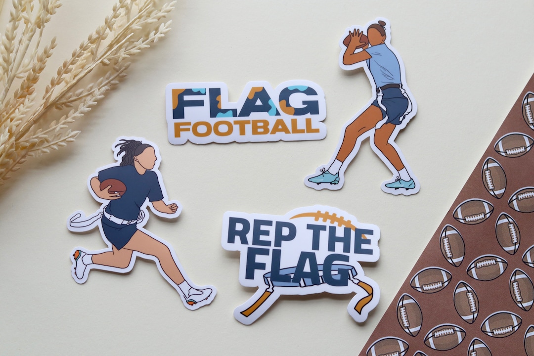 Flag Football Stickers | Girls Flag Football| Flag Football| Flag ...