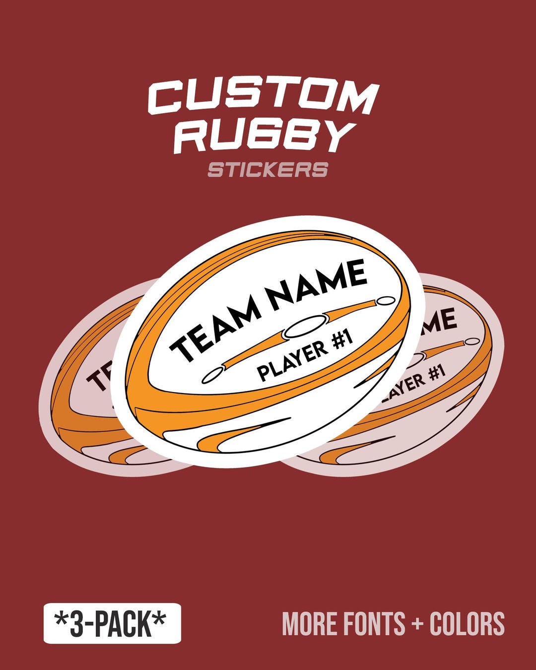 Custom Rugby Stickers | Custom Sport Sticker | Rugby Sticker | Team ...