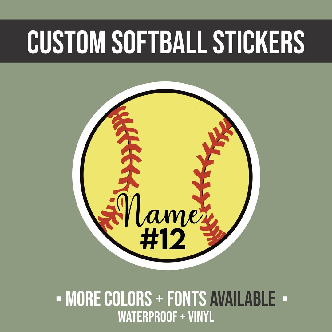Custom Softball Sticker | Custom Sport Sticker | Softball Stickers ...