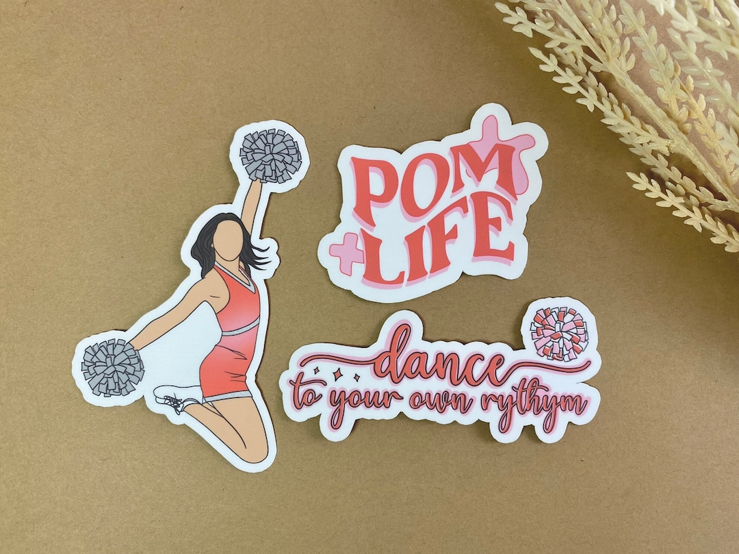 Pom Stickers , Pom Dance Sticker, Pom Sticker Pack, Pom Team Gifts, Pom ...