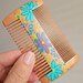 Macramé Fringe Comb With Hand Painted Floral Design - Etsy