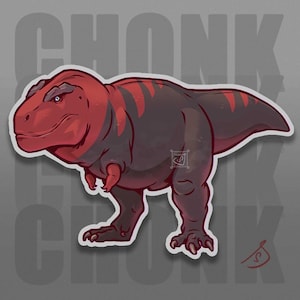 Chonky Tyrannosaurs Rex Sticker, Chonky Trex - Etsy