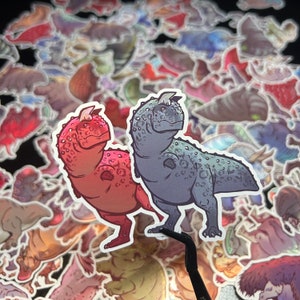 Cretaceous Chonkers - Chonky Carnotaurus, Original Art, Die Cut, Hand ...