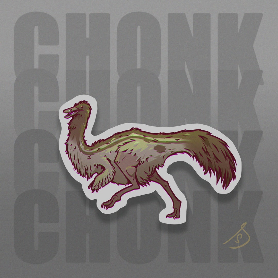 Cretaceous Chonkers Gallimimus, Dye Cut, Hand Cut, Vinyl, Dinosaur ...
