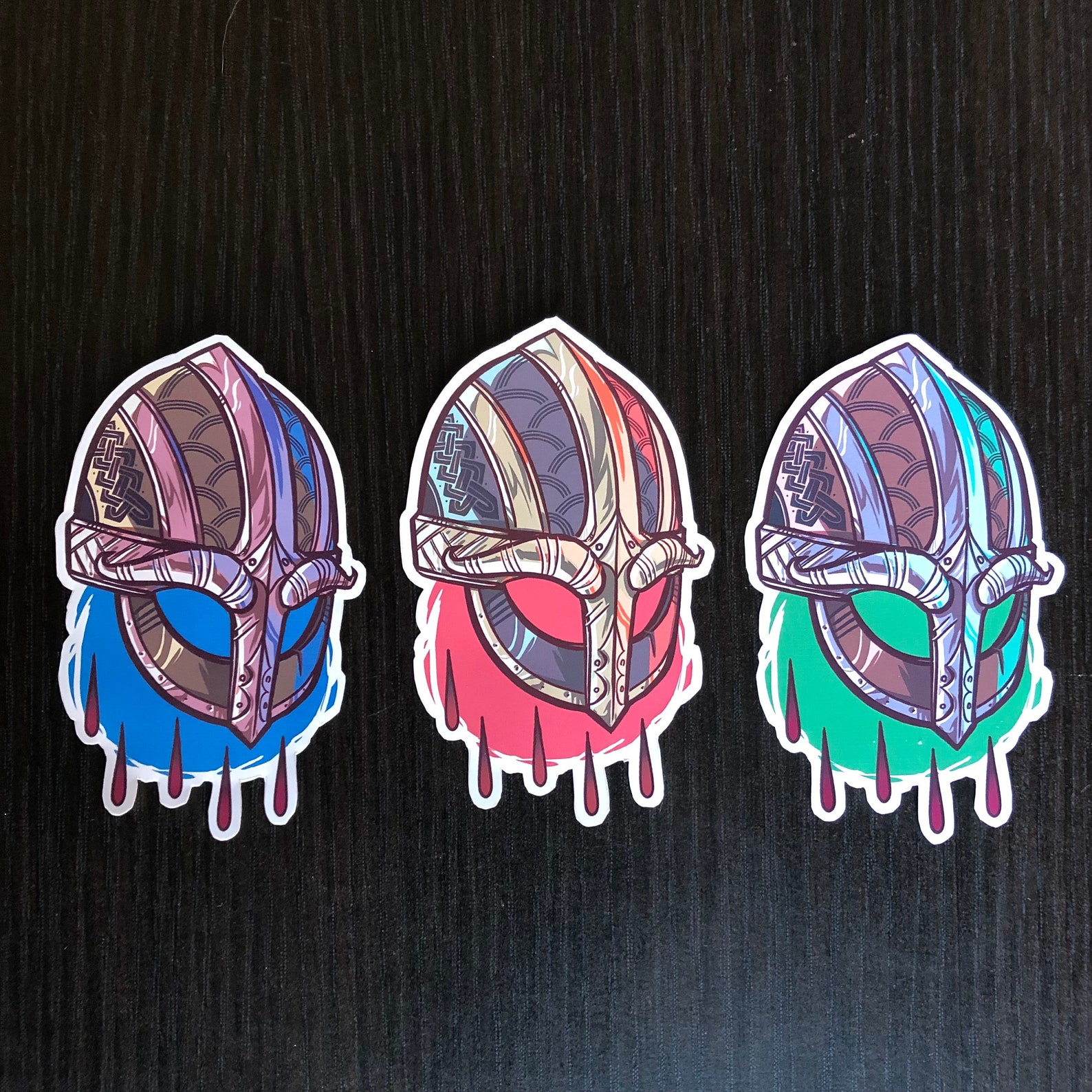 Norse Themed Stickers, Viking Helmet Sticker, Original Art, Dye Cut ...