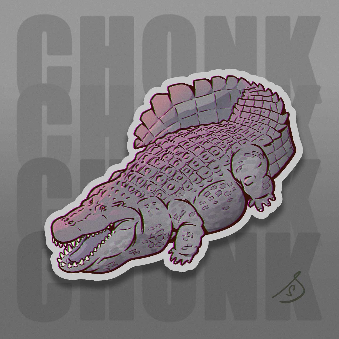Cretaceous Chonkers - Chonky Deinosuchus, Dinosaur Stickers, Original ...