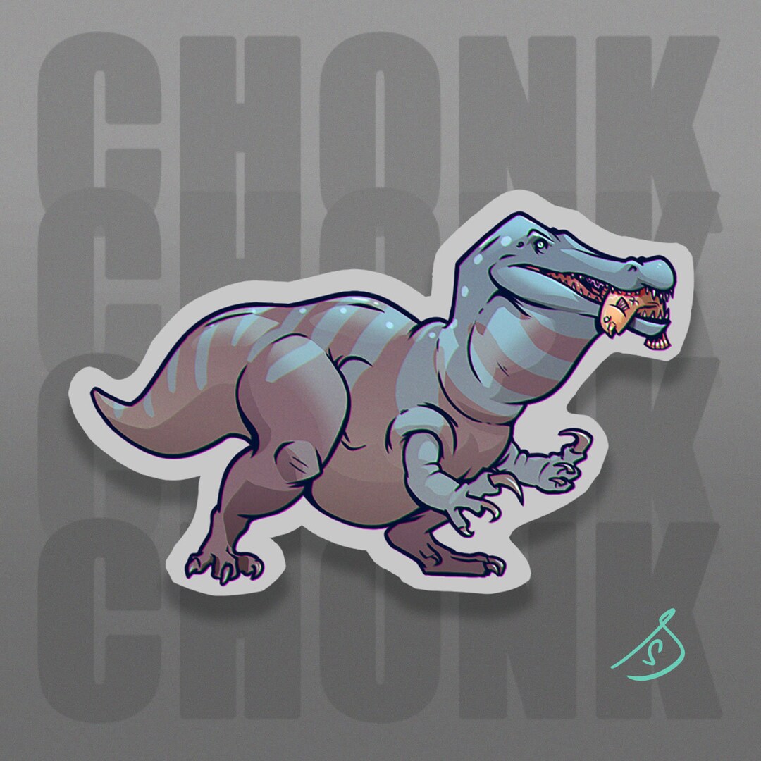 Cretaceous Chonker Baryonyx, Original Artwork, Dye Cut, Hand Cut ...