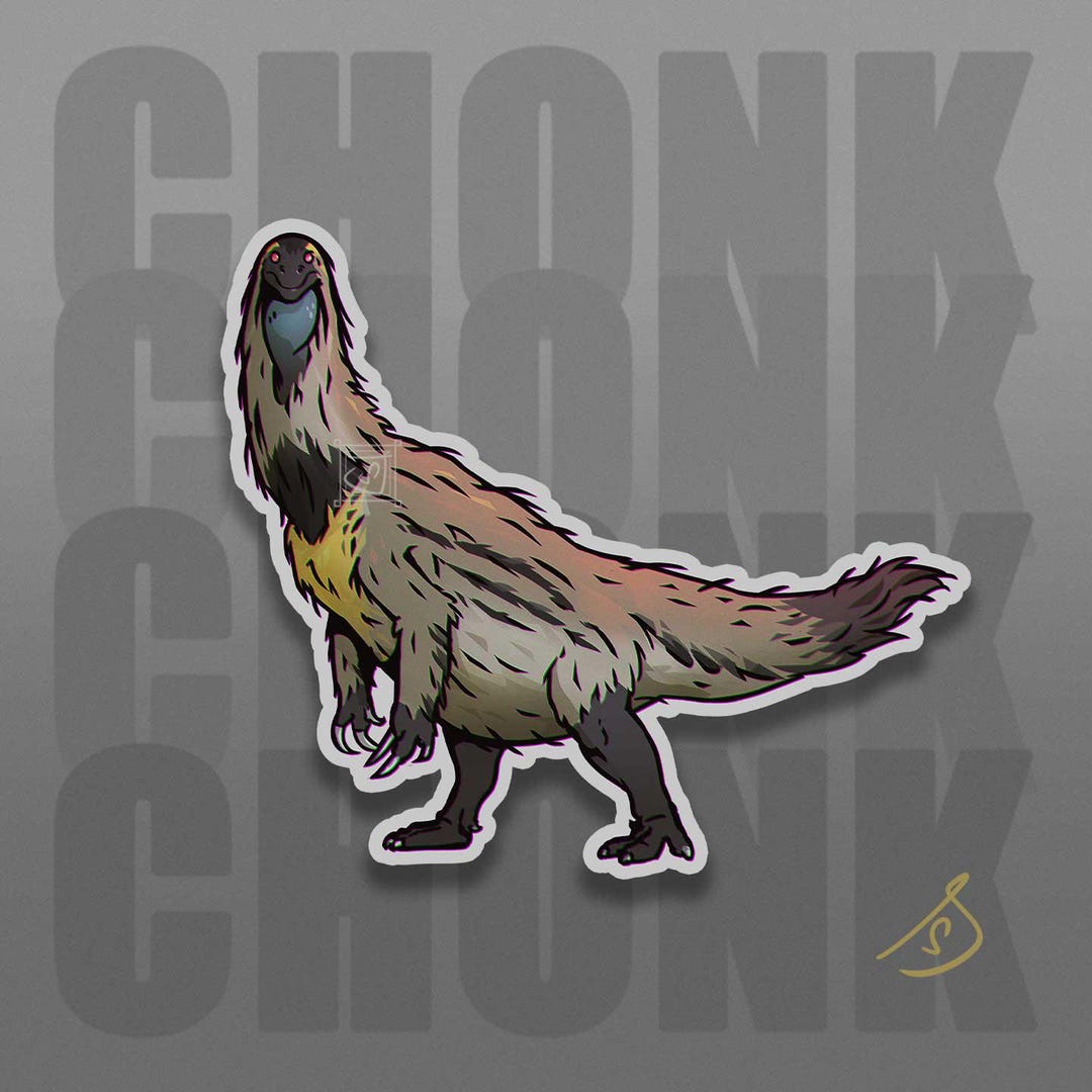 Cretaceous Chonkers - Falcarius, Chonky Therozinosaur, Die Cut, Hand ...