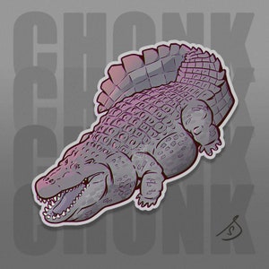 Cretaceous Chonkers Chonky Deinosuchus, Dinosaur Stickers, Original Art ...