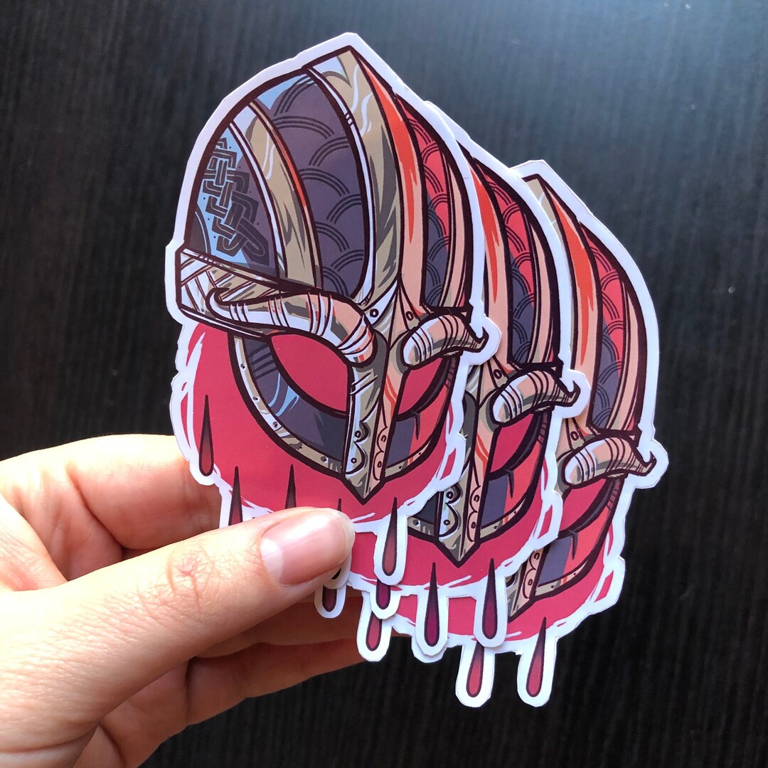 Norse Themed Stickers, Viking Helmet Sticker, Original Art, Dye Cut ...