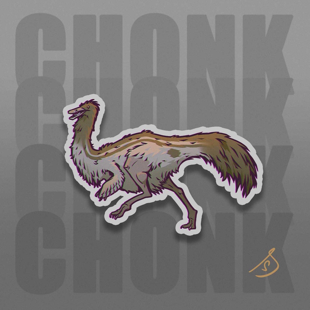Cretaceous Chonkers - Gallimimus, Die Cut, Hand Cut, Vinyl, Dinosaur ...