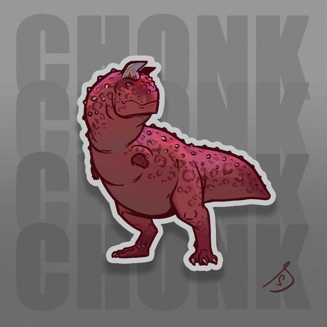 Cretaceous Chonkers - Chonky Carnotaurus, Original Art, Die Cut, Hand ...